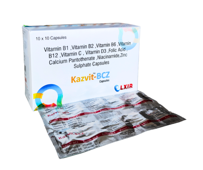 KAZVIT-BCZ Capsules - Vitamin-B Complex with Vitamin C & Zinc Product ...