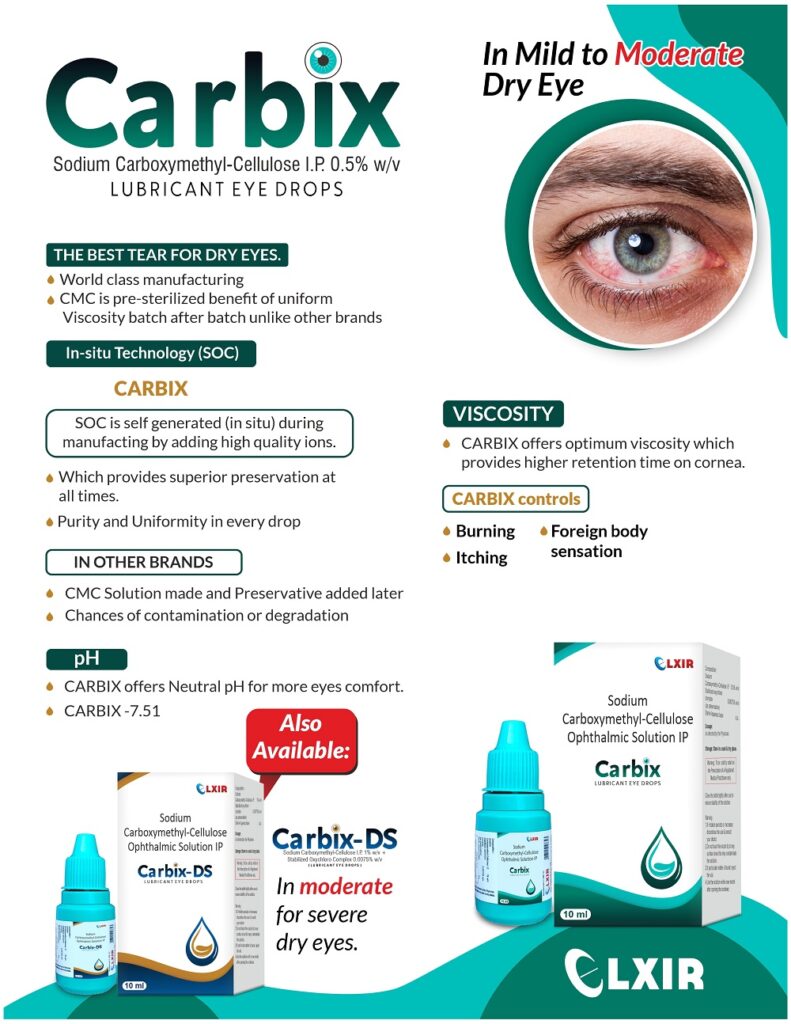 CARBIX Eye Drops - Carboxymethylcellulose Sodium, Oxychloro Complex ...